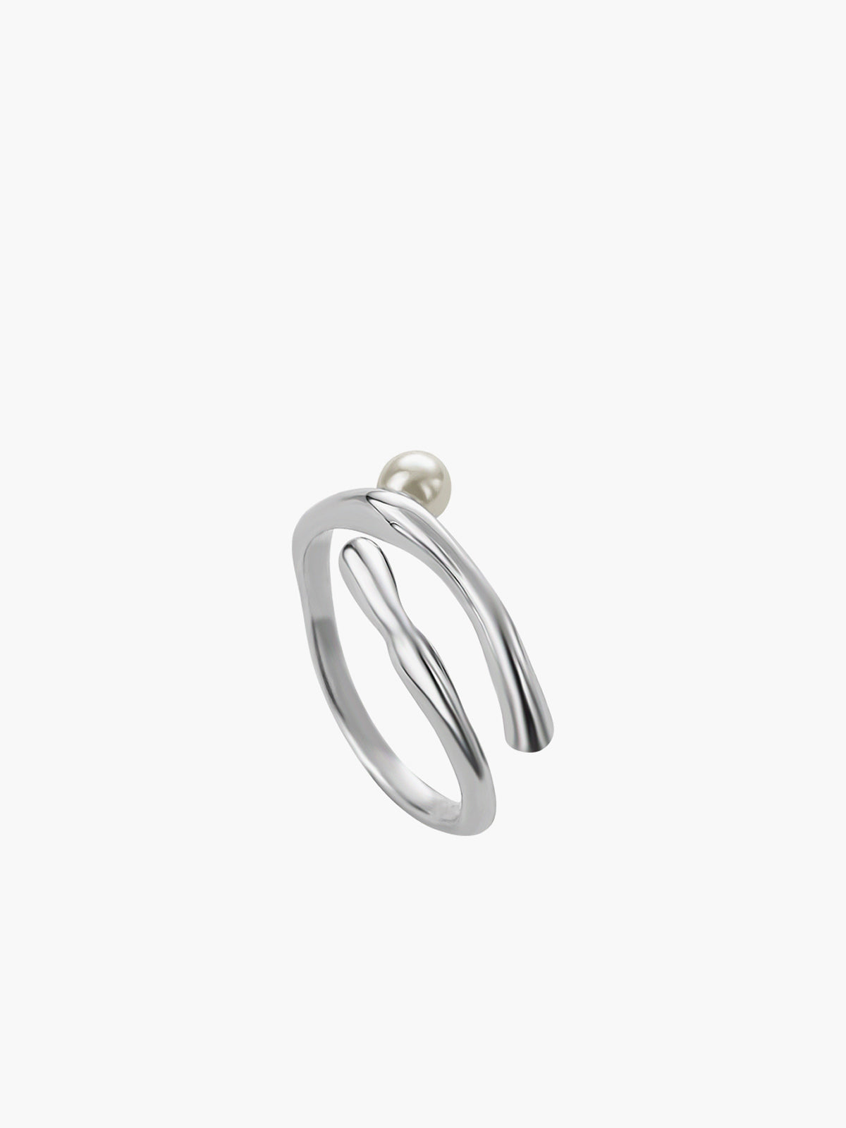 1pc Faux Pearl Open Hoop Ring – COMMENSE