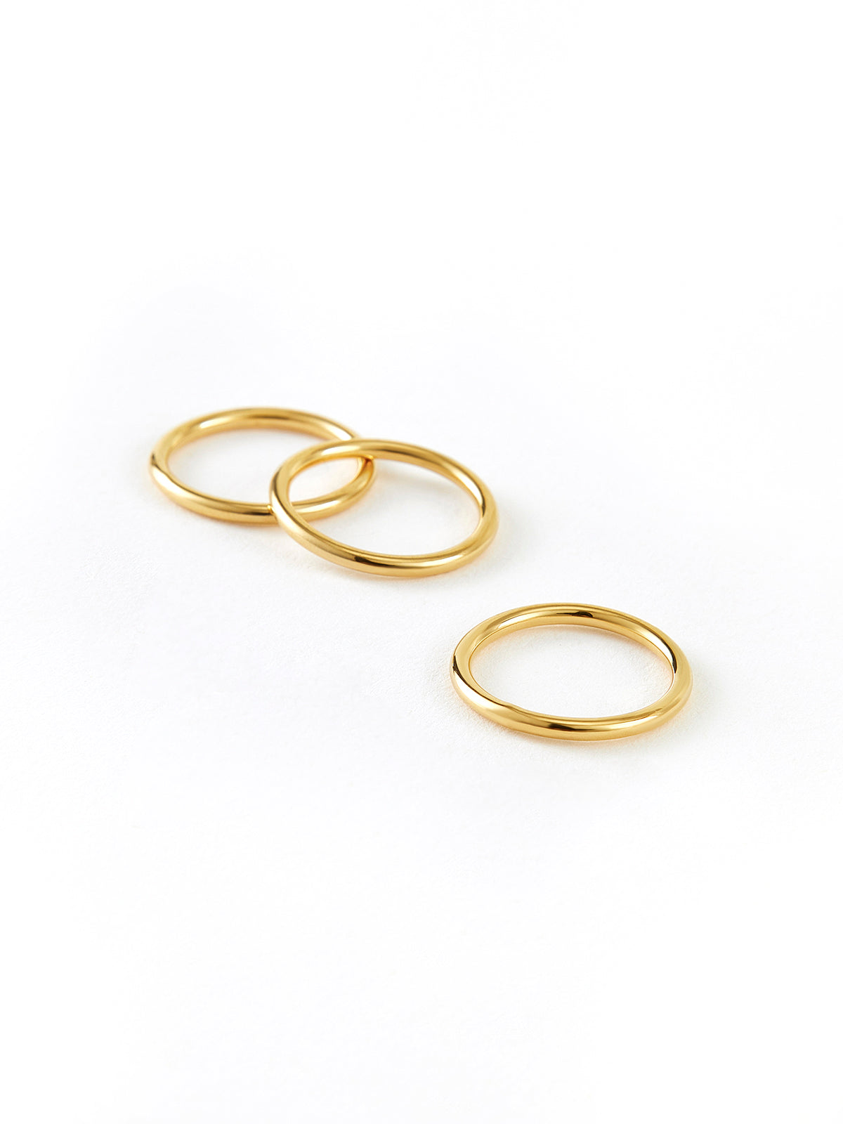 3pcs Minimalist Golden Circle Ring | COMMENSE