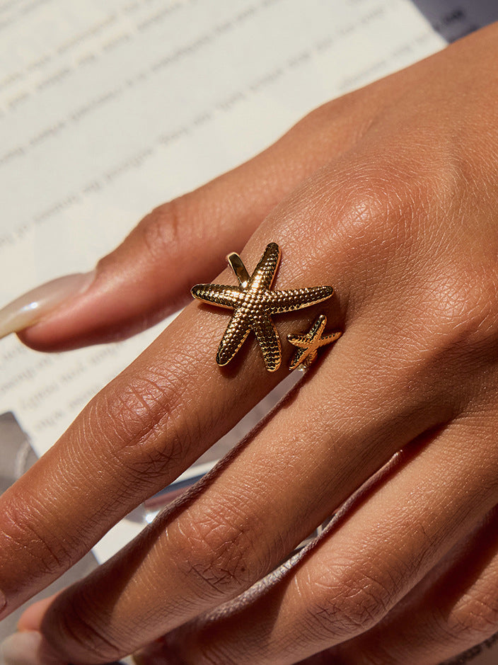 Asymmetrical Starfish Open Ring | COMMENSE