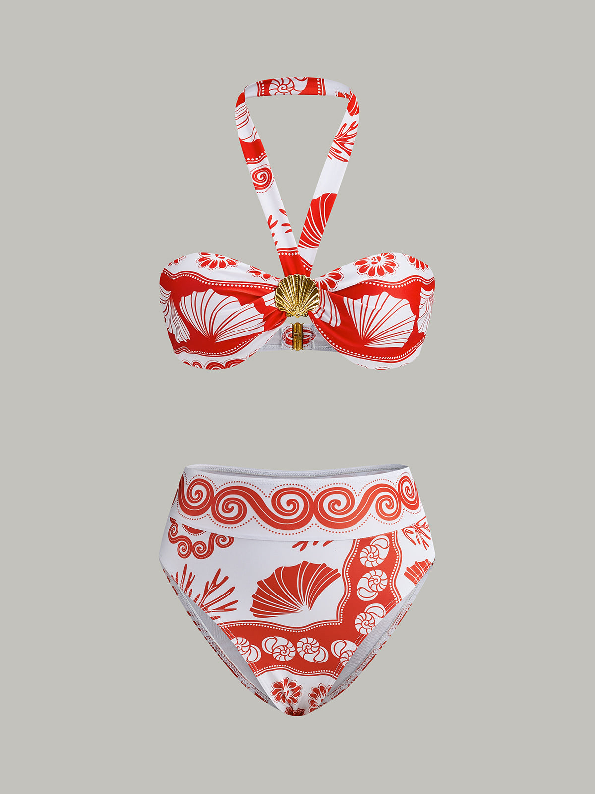 Halter Neck Print Bikini Set | COMMENSE