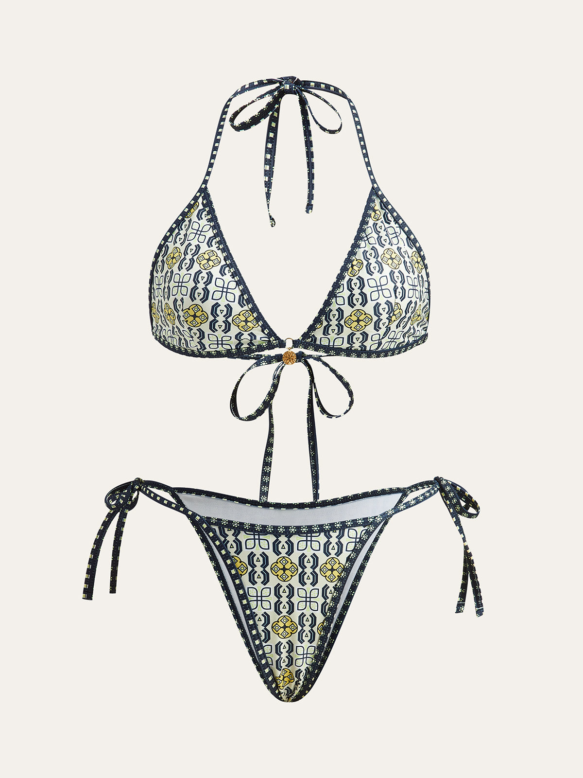Patterned Halter Bikini Set – COMMENSE