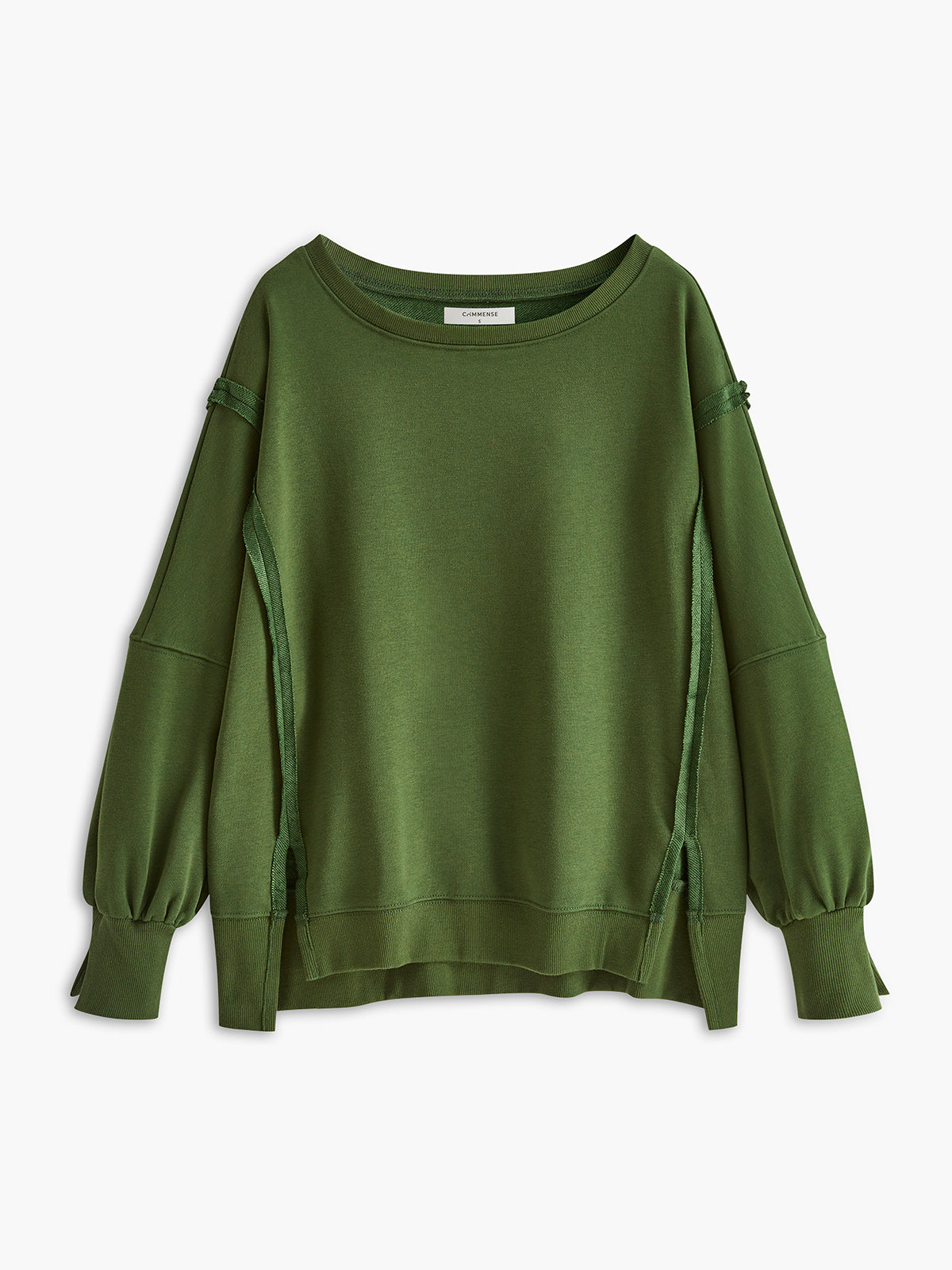 Plain Cotton Split Sweatshirt | COMMENSE