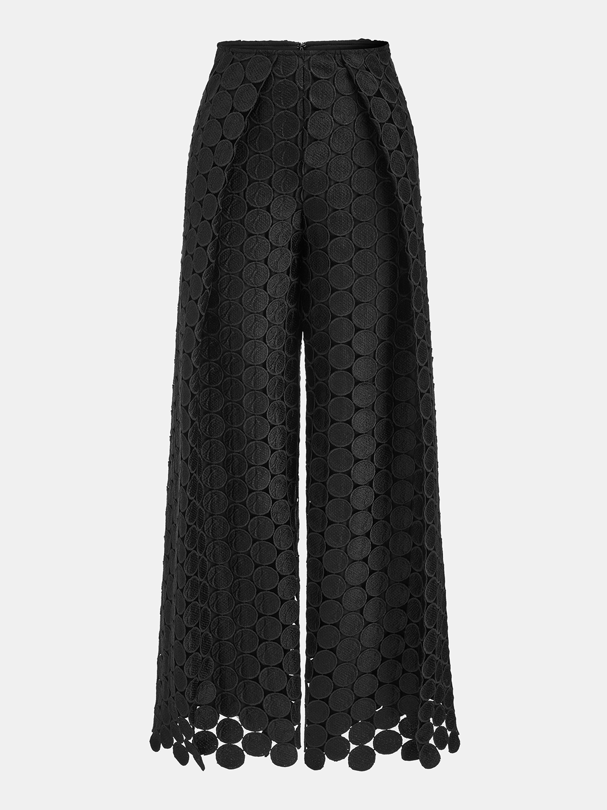 Mid-Waist Circular Applique Wide-Leg Pants | COMMENSE